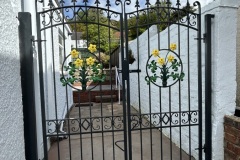 Double Gates with Daffodils, Neath | Cimla Forge